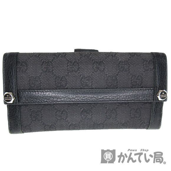 Gucci | Bags | Gucci Black Gg Bit Leather Long Wallet | Poshmark
